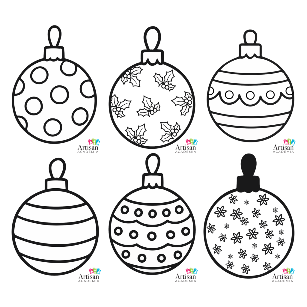 Christmas Baubles Mindfulness Colouring Sheets Pack - artisan-academia.com
